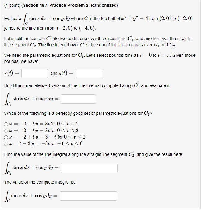 Solved (1 point) (Section 18.1 Practice Problem 2, | Chegg.com