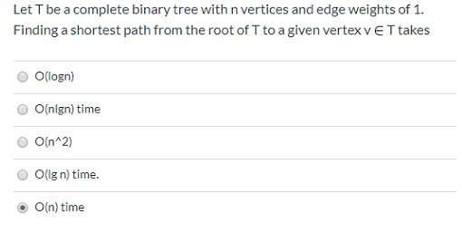 Solved Let T be a complete binary tree with n vertices and | Chegg.com