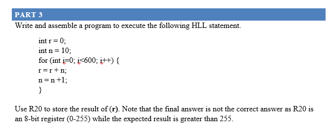 Solved Lab 2: Status Register (SREG) and Loops I OBJECTIVES: | Chegg.com