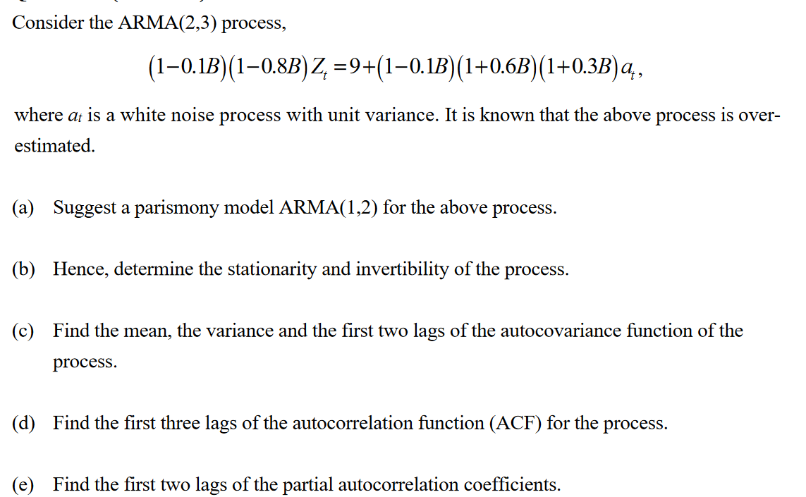 Solved Consider the ARMA(2,3) | Chegg.com