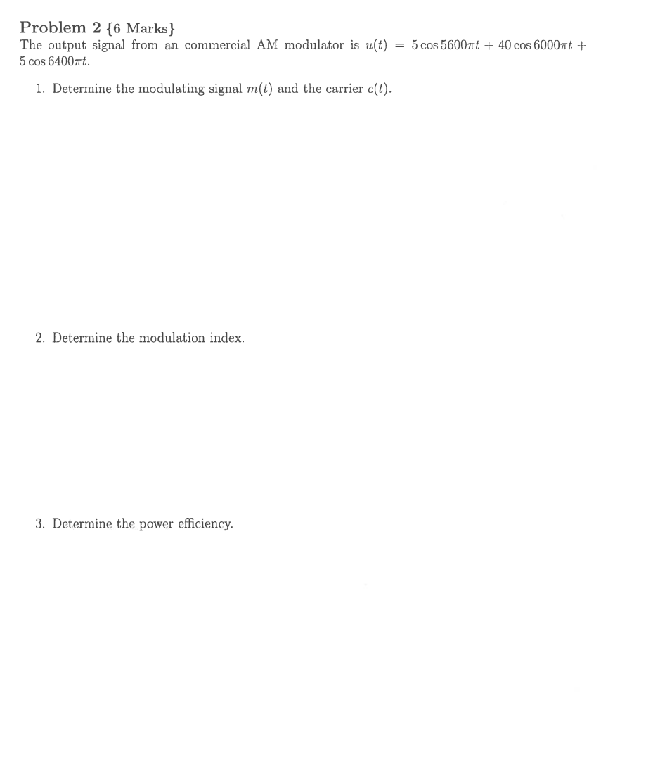 Solved Problem 2 \{6 Marks The output signal from an | Chegg.com Solved Problem 2 \{6 Marks The output signal from an | Chegg.com