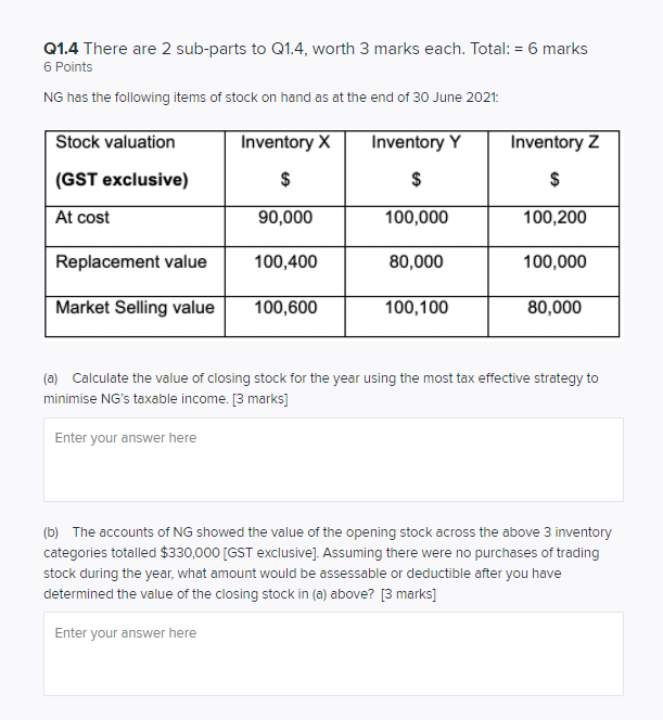 Solved Q1.4 There are 2 sub-parts to Q1.4, worth 3 marks | Chegg.com