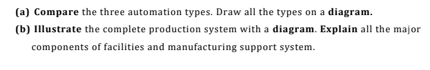 Solved (a) Compare the three automation types. Draw all the | Chegg.com