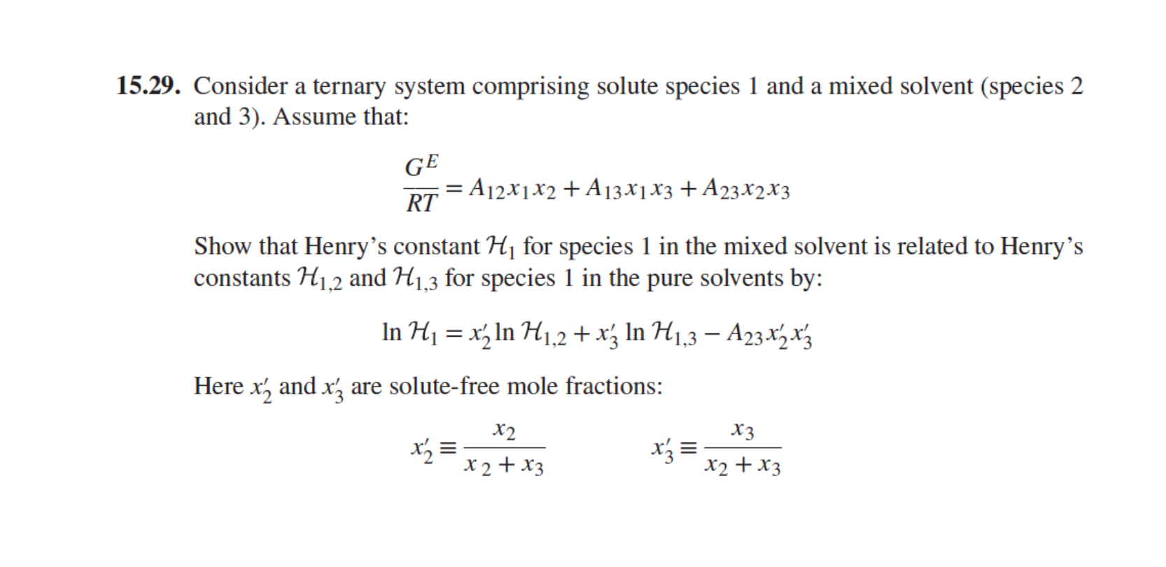 Solved 29. Consider a ternary system comprising solute | Chegg.com