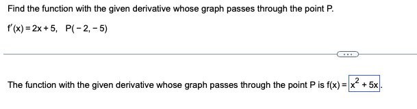 Solved Find the function with the given derivative whose | Chegg.com
