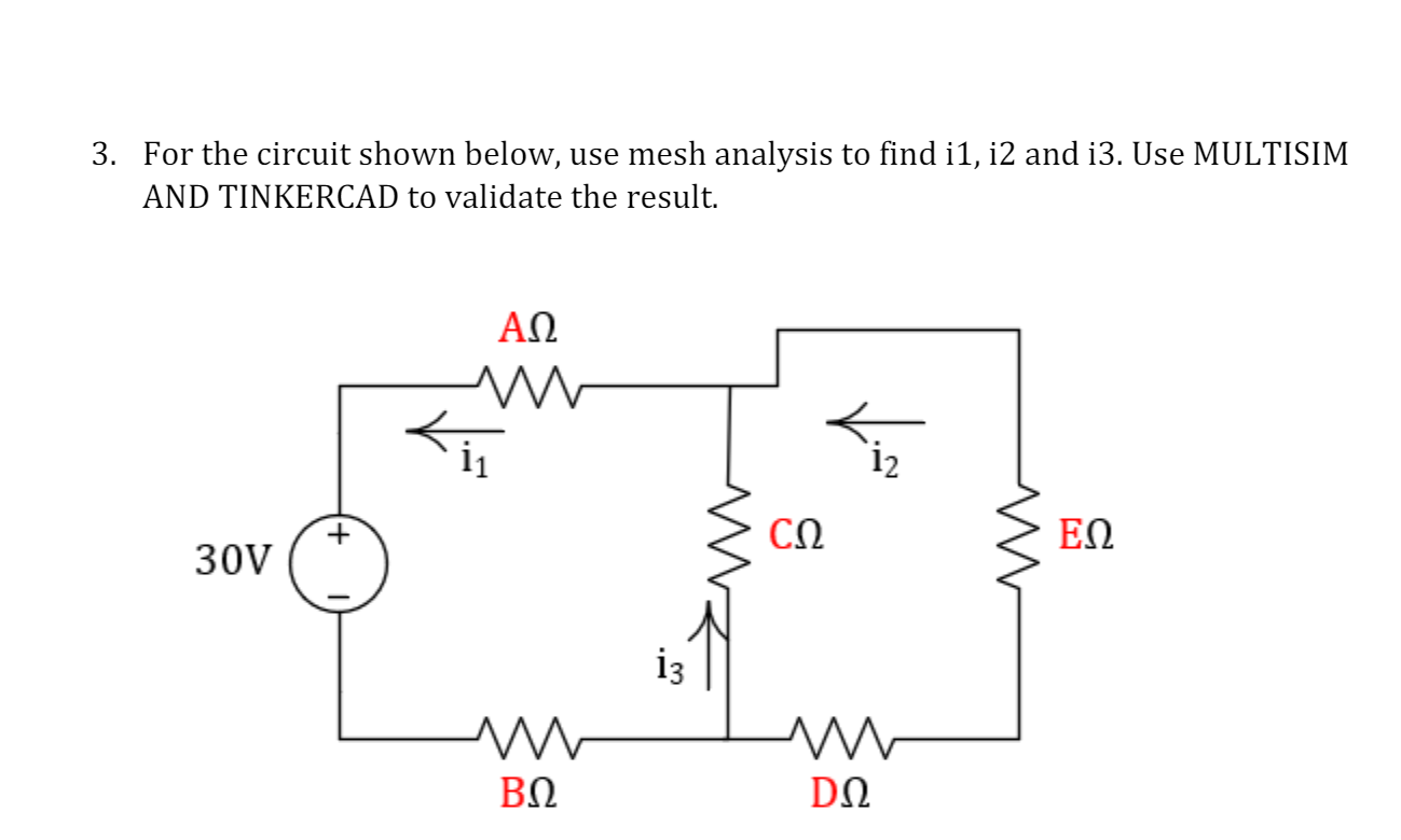 For the circuit shown below, use mesh analysis to | Chegg.com