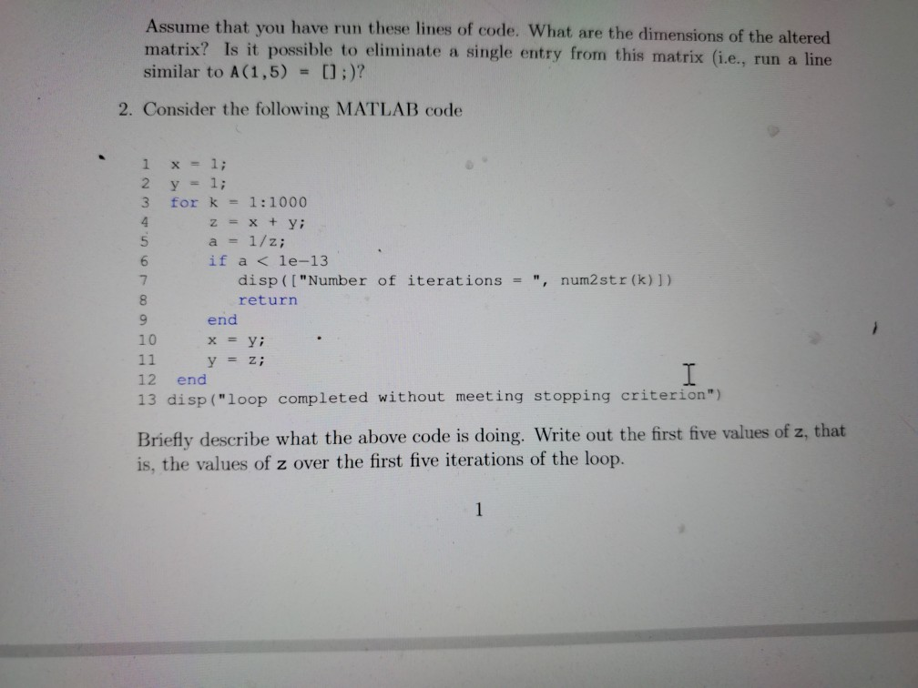 Solved Assume that you have run these lines of code. What | Chegg.com