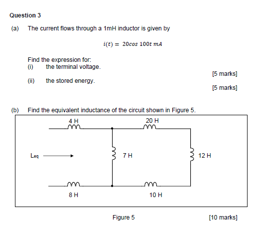 Solved Question 3 (a) The current flows through a 1mH | Chegg.com