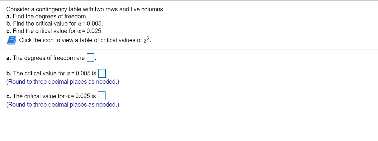Solved Consider a contingency table with two rows and five | Chegg.com