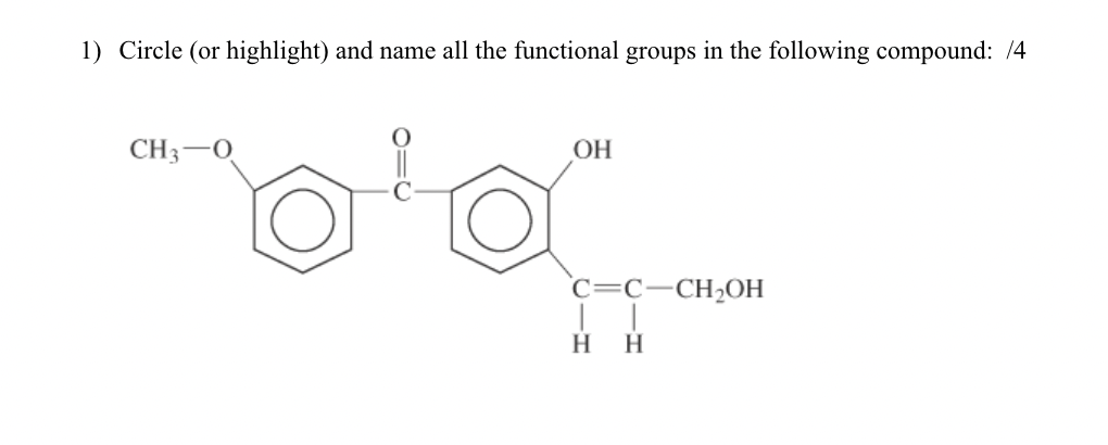 Solved 1) Circle (or highlight) and name all the functional | Chegg.com