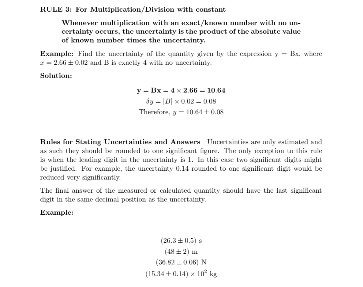 Solved RULE 2: For Multiplication and Division When | Chegg.com