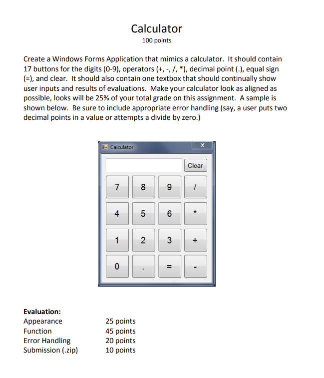 Solved I'm making a calculator for my college computer | Chegg.com