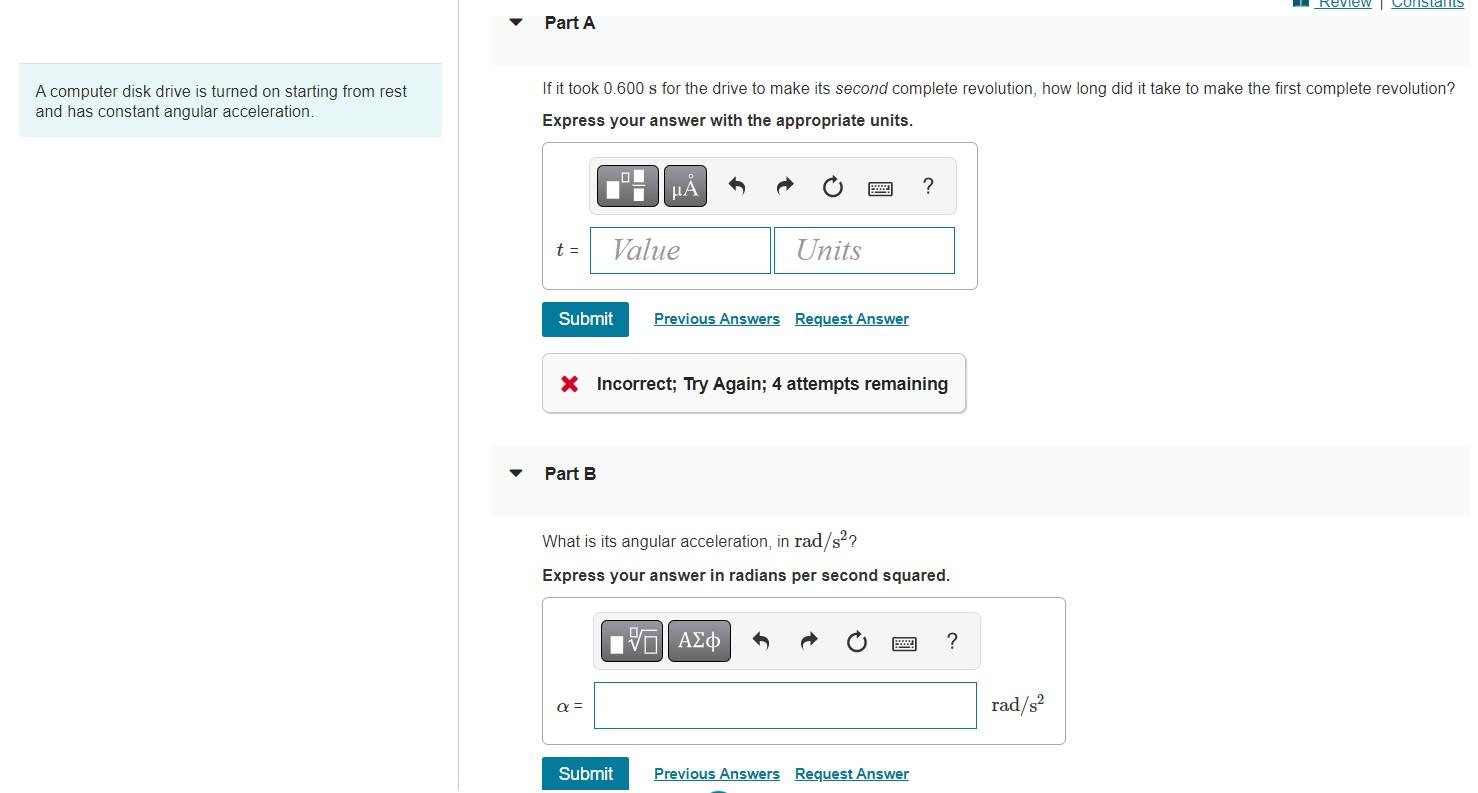 Solved A computer disk drive is turned on starting from rest | Chegg.com