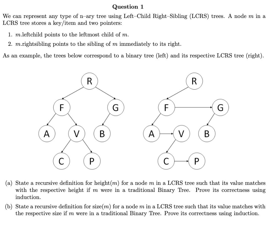 Solved We can represent any type of n-ary tree using | Chegg.com