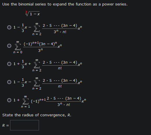Solved Use the binomial series to expand the function as a | Chegg.com