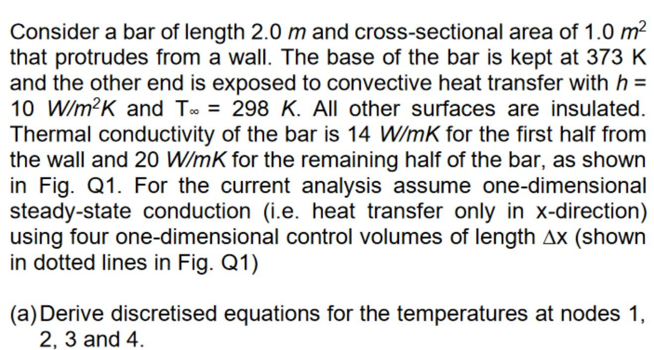 Solved Consider a bar of length 2.0 m and cross-sectional | Chegg.com