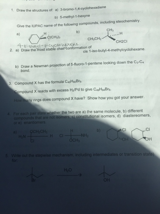 Solved Draw the structures of a) 3-bromo-1,4-cyclohexadiene | Chegg.com