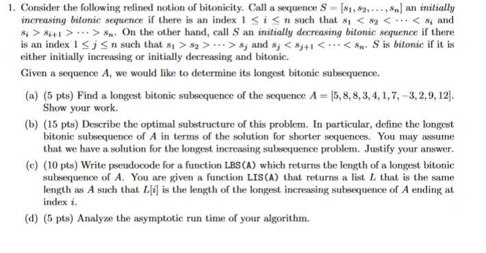 Solved 1. Consider the following refined notion of | Chegg.com