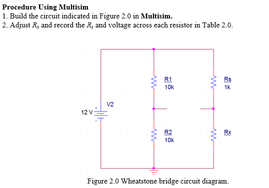 Solved Procedure Using Multisim 1. Build the circuit | Chegg.com