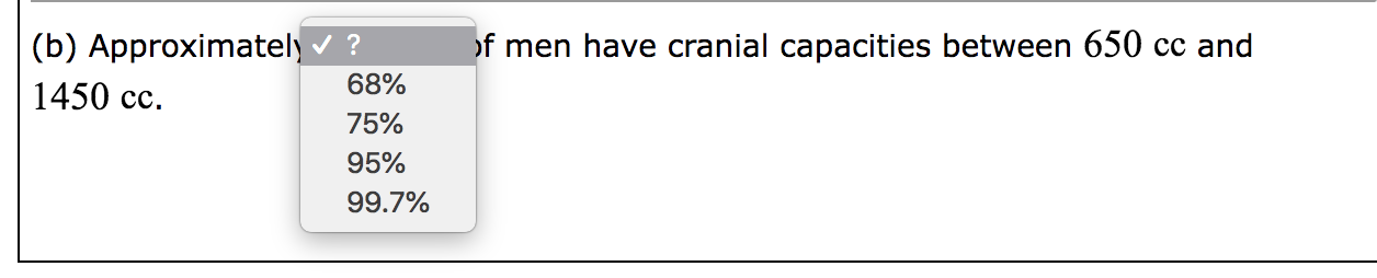 Solved Suppose that the mean cranial capacity for men is | Chegg.com