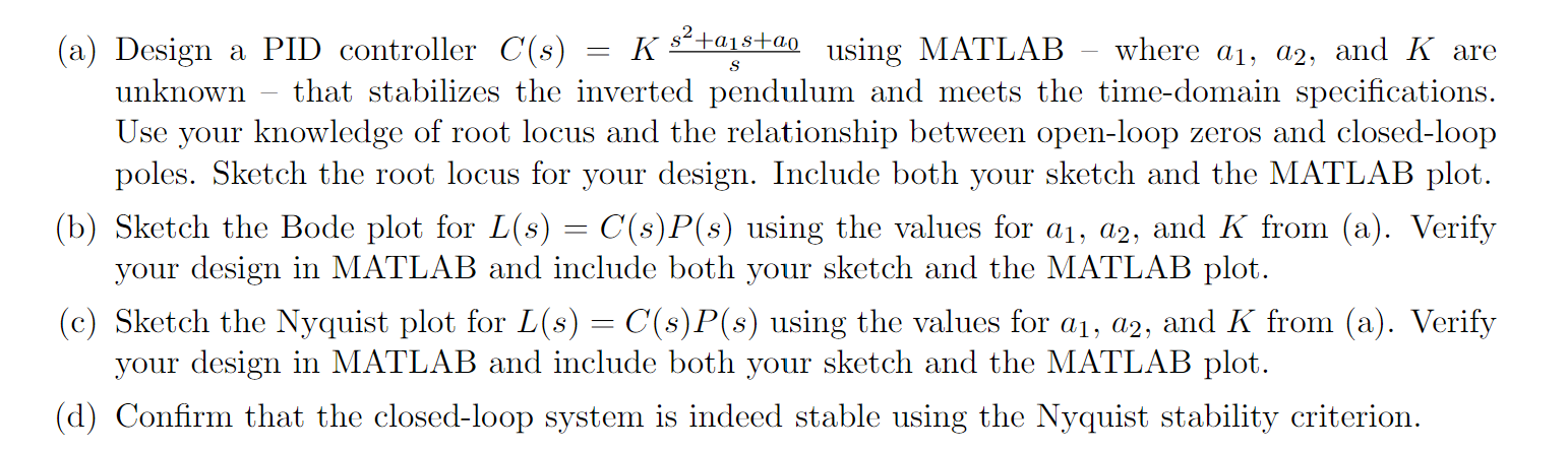 Solved 3. (8 Points) In this problem you will design a PID | Chegg.com