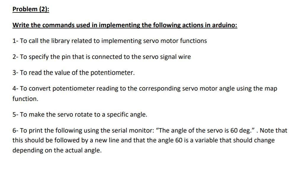 Solved Problem (2): Write the commands used in implementing | Chegg.com
