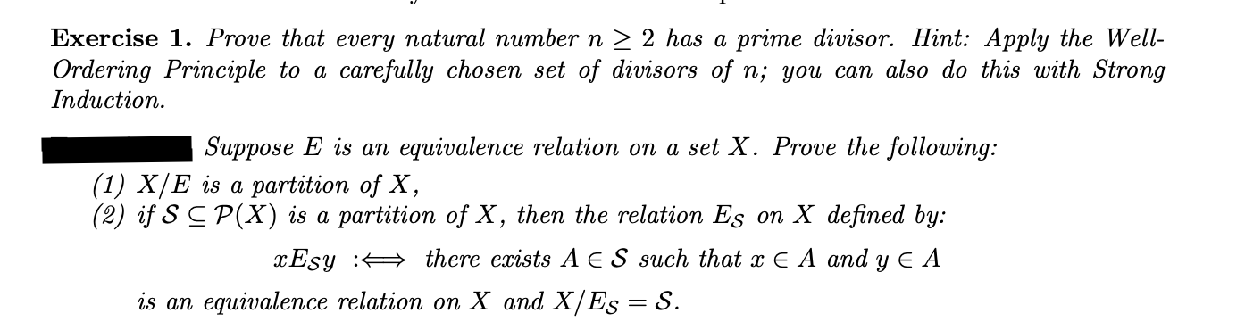 Solved Exercise 1. Prove that every natural number n > 2 has | Chegg.com