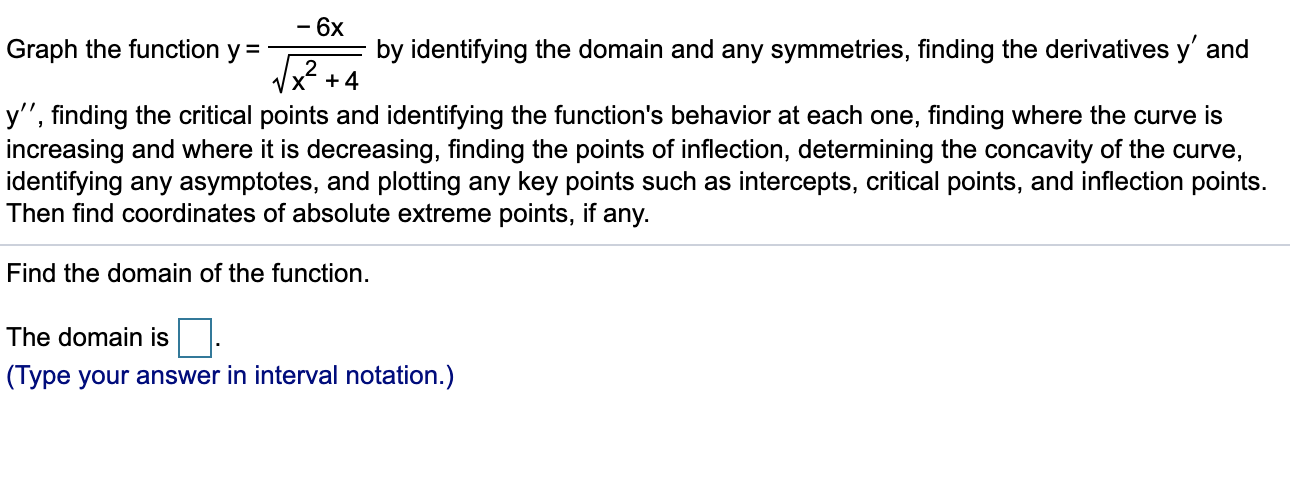 Solved 6x Graph The Function Y By Identifying The Domain