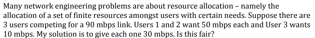 Solved Many network engineering problems are about resource | Chegg.com