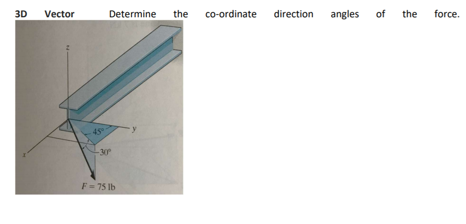 Solved 3D Vector Determine the Co-ordinate direction angles | Chegg.com