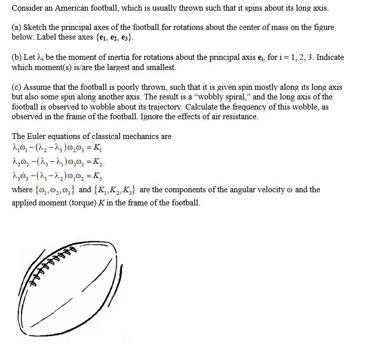 Solved Consider an American football, which is usually | Chegg.com