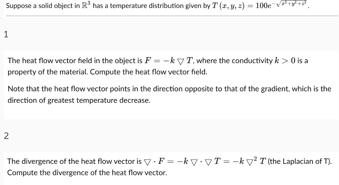 Solved The heat flow vector field in the object is | Chegg.com