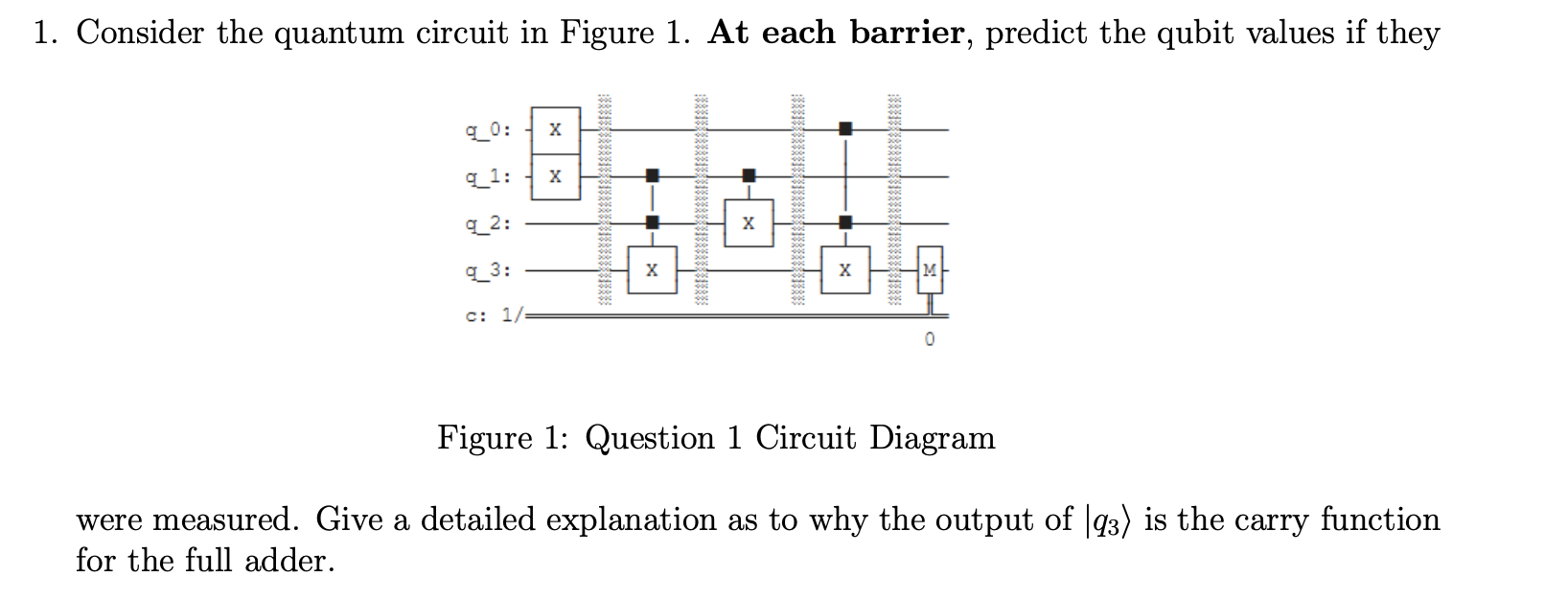 Solved Consider the quantum circuit in Figure 1. At each | Chegg.com