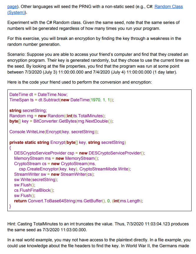 Solved Part 2 - Cryptanalysis There are two general types of | Chegg.com