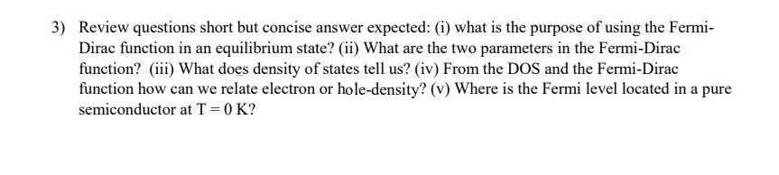 Solved 3) Review questions short but concise answer | Chegg.com
