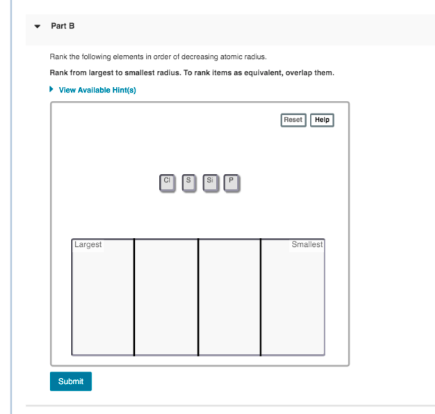 Solved Rank the following elements in order of decreasing | Chegg.com
