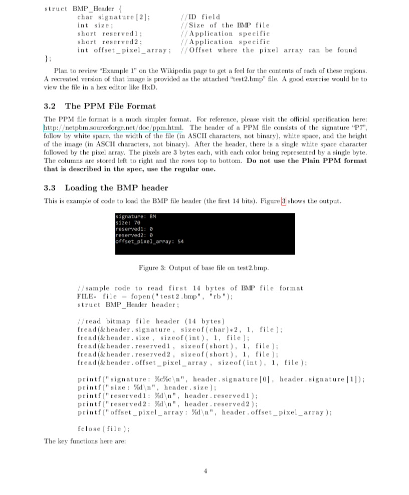 ur program needs to implement loading a binary BMP or | Chegg.com ur program needs to implement loading a binary BMP or | Chegg.com