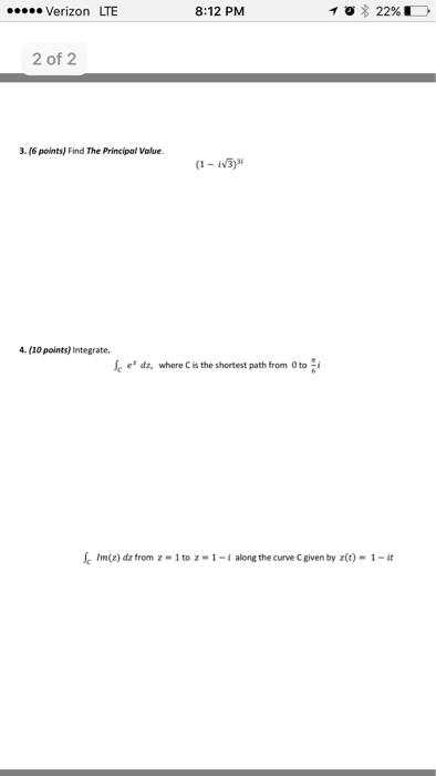 Solved The following questions are regarding complex number | Chegg.com