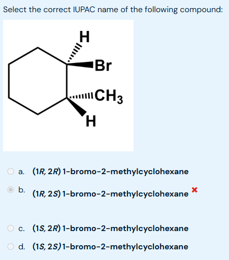 Solved Select the correct IUPAC name of the following | Chegg.com