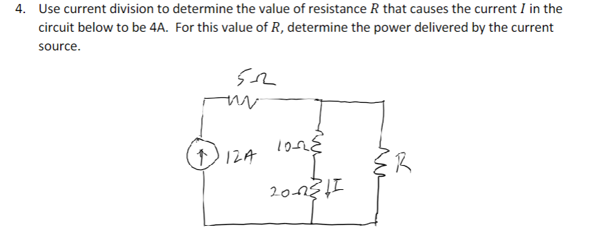 Solved 4. Use current division to determine the value of | Chegg.com