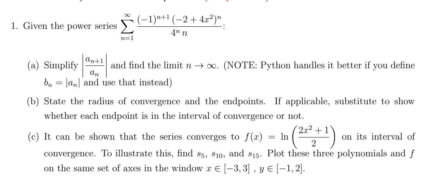 Solved Please first do mathematically and then do in python. | Chegg.com