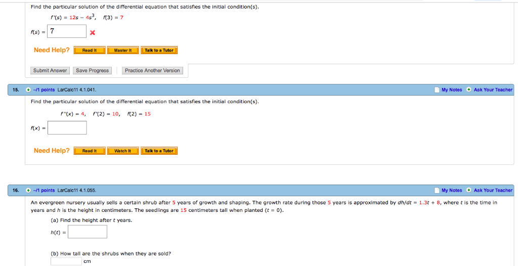 Solved Find the particular solution of the differential | Chegg.com