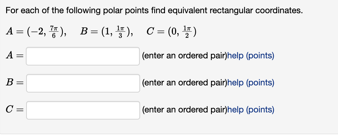 Solved For each of the following polar points find | Chegg.com