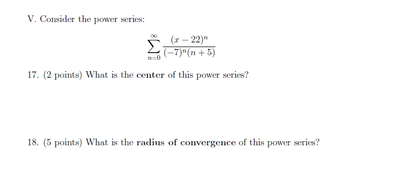 Solved V. ﻿Consider the power | Chegg.com