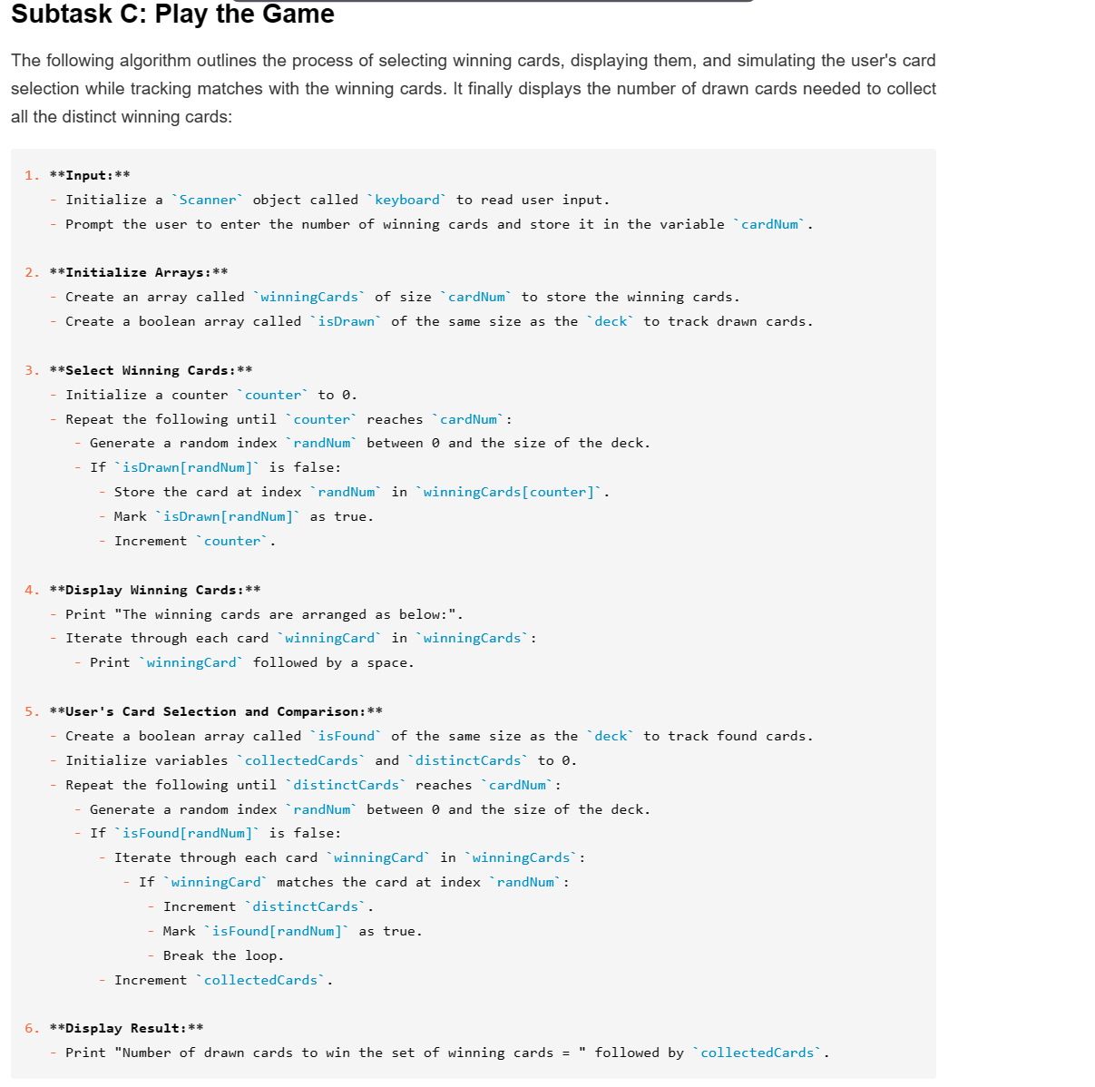 Solved Subtask B: Shuffle the Deck of Cards Randomly shuffle | Chegg.com