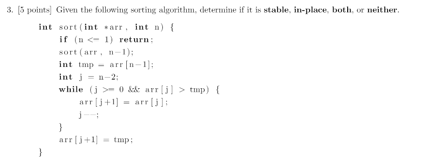 Solved int tmp intj 3. [5 points) Given the following | Chegg.com