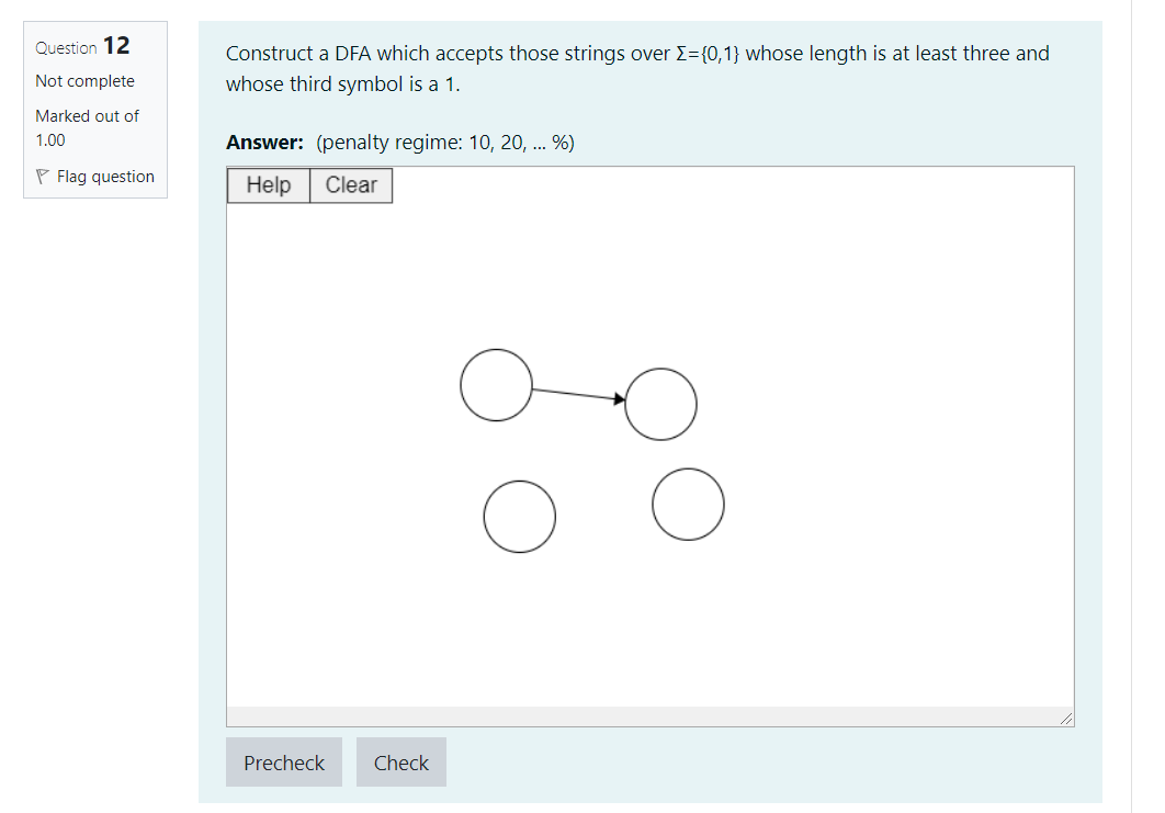 Solved Question 12 Construct a DFA which accepts those | Chegg.com