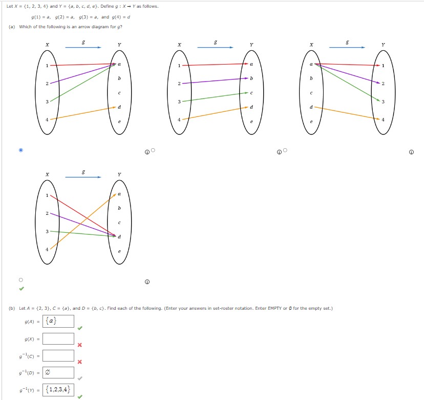 Solved Let x={1,2,3,4} ﻿and Y={a,b,c,d,e}. ﻿Define g:x→Y as | Chegg.com