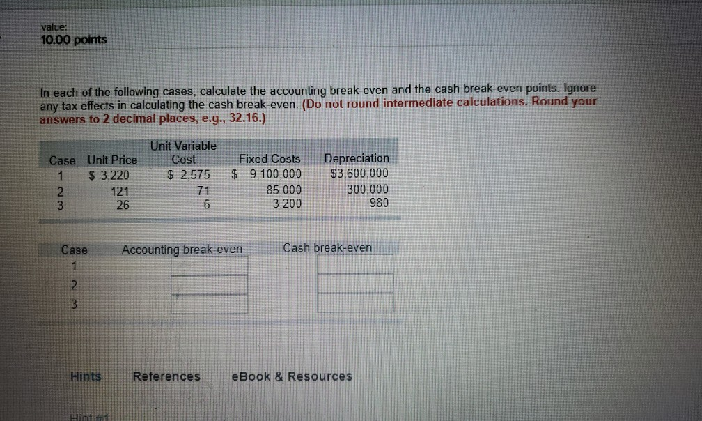 Solved value: 10.00 points In each of the following cases, | Chegg.com