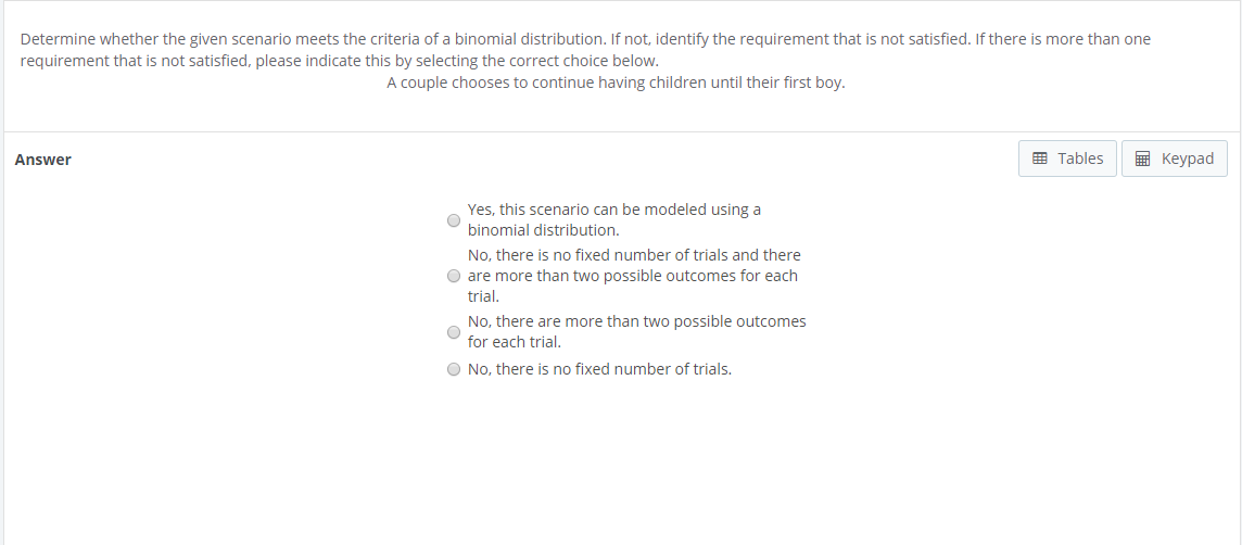 Solved Determine whether the given scenario meets the | Chegg.com